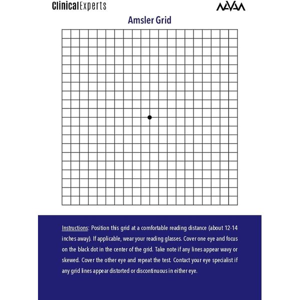 Amsler Eye Grid with Magnetic Back - Daily Vision Screening Tool for ...