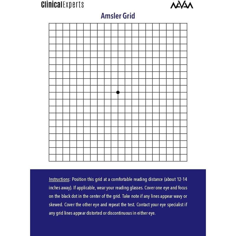 Amsler Eye Grid with Magnetic Back - Daily Vision Screening Tool for ...