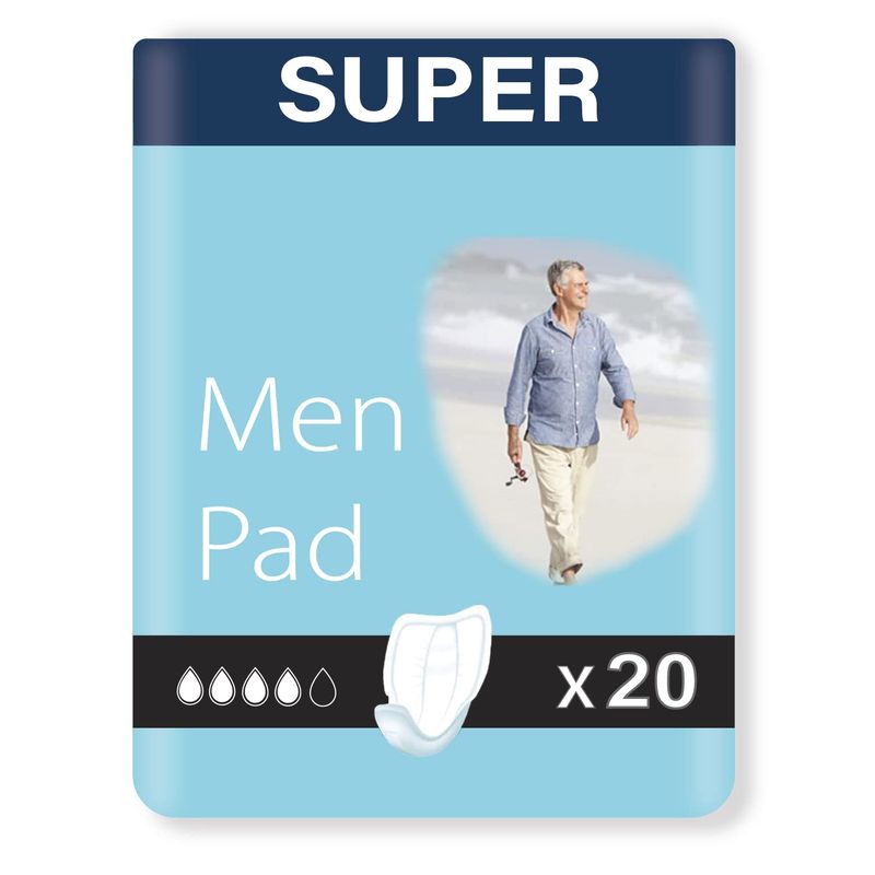 20 x Incontinence Pads Men with Adhesive Strip | Provides Extra ...