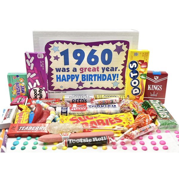 RETRO CANDY YUM ~ 1960 64th Birthday Gift Box Nostalgic Candy Mix from ...