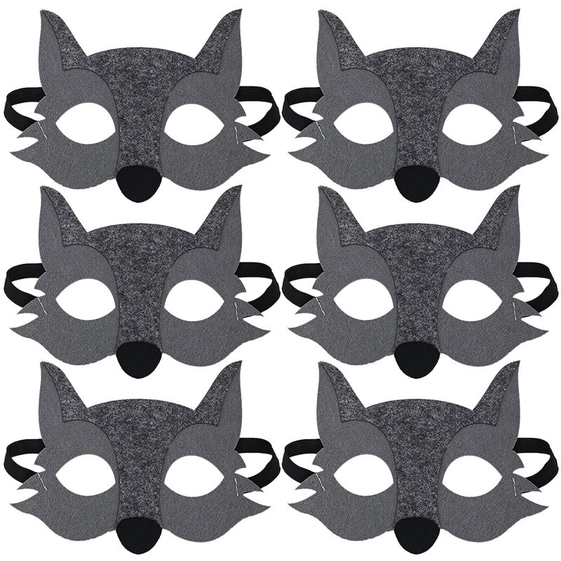 FUIPVGI 6 PCS Wolf Animals Felt Animals Masks for Kids Kids Animal ...