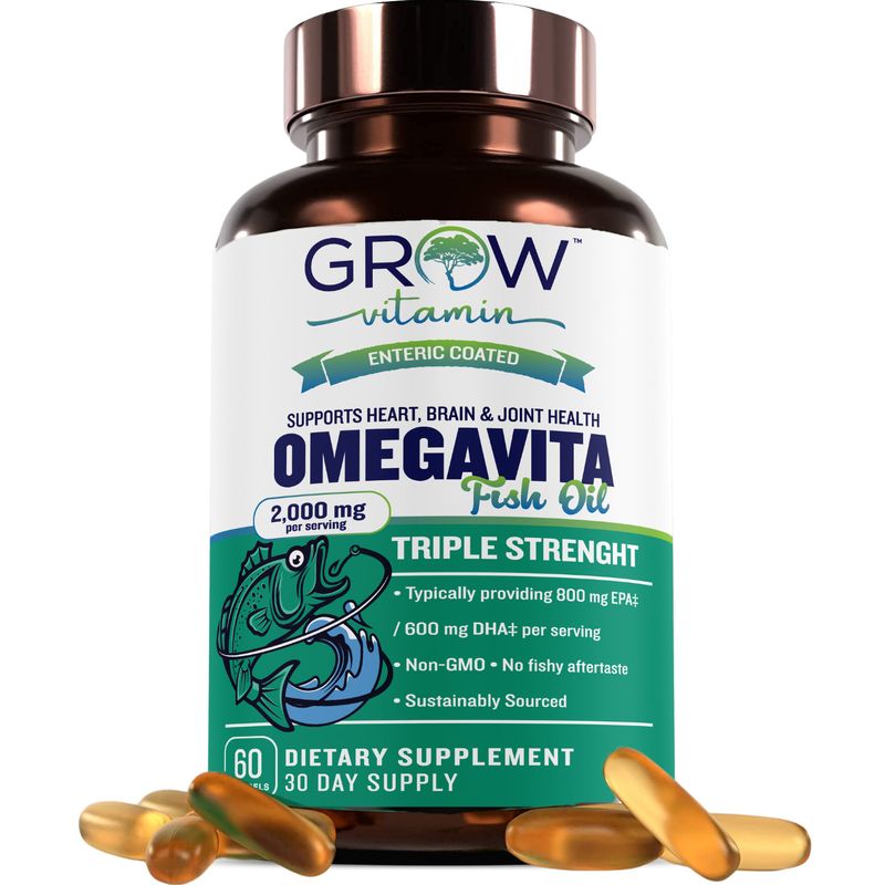 Burpless Omega-3 Fish Oil: 2000mg x 90 Softgels | 1400mg Total Omega-3 ...