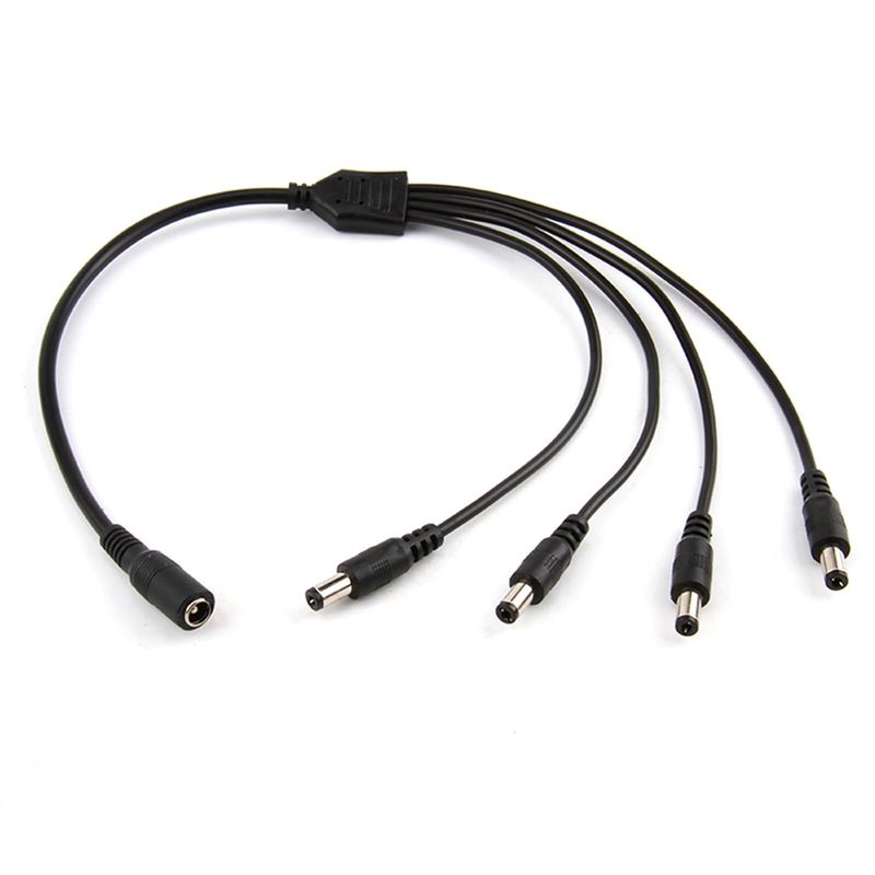 QTMMC DC Power Supply Splitter Cable 1 Female to 4 Male 5.5mm*2.1mm ...