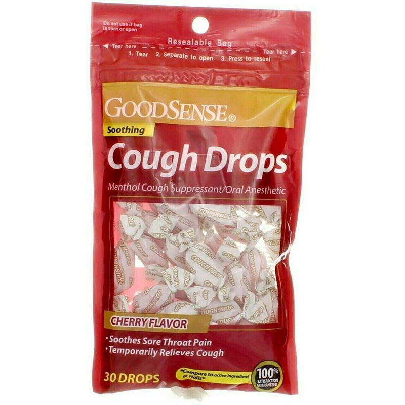 Goodsense Soothing Menthol Cough Drops Sore Throat Relief Cherry 30 ct Pack of 2 - Online ...