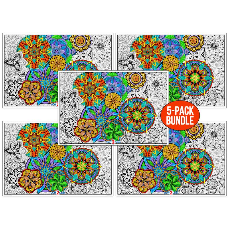 Stuff2Color Giant Coloring Poster Mandala Madness for Kids and Adults ...