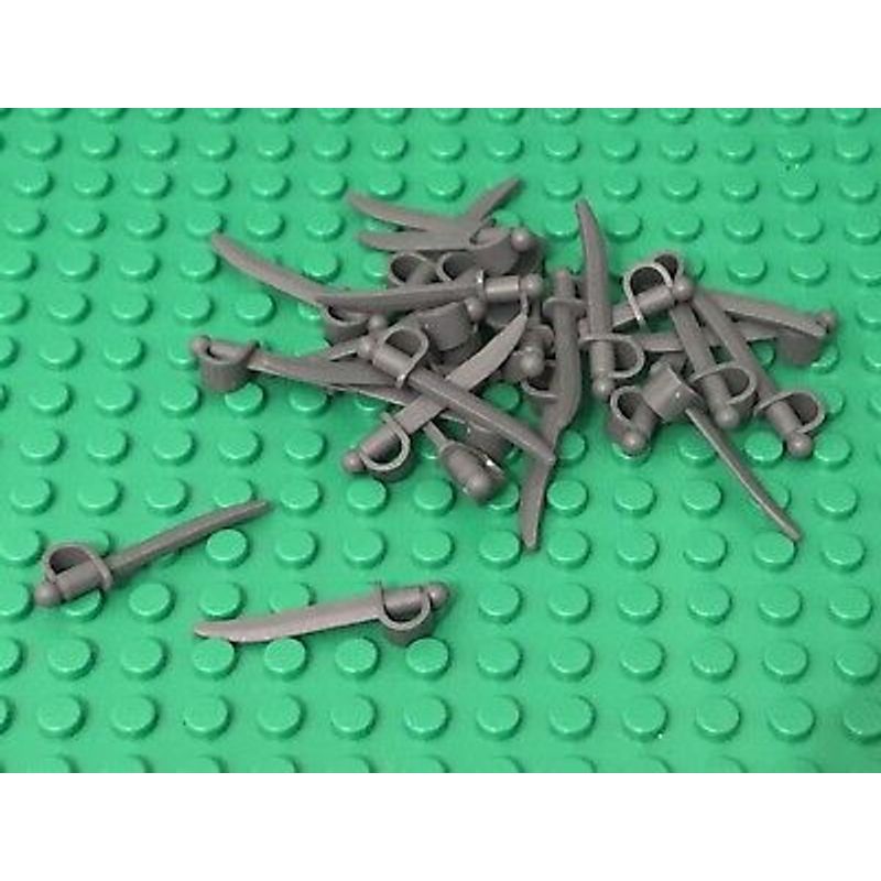 Lego 25 Dark Bluish Gray Cutlass Sword / Pirates / Castle Mini Figures ...