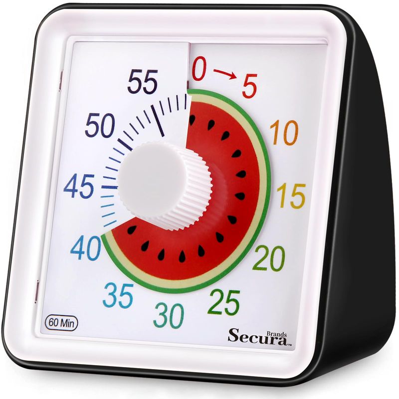 Secura Brands 60-Minute Visual Timer, Timer for Kids, Classroom Timer ...