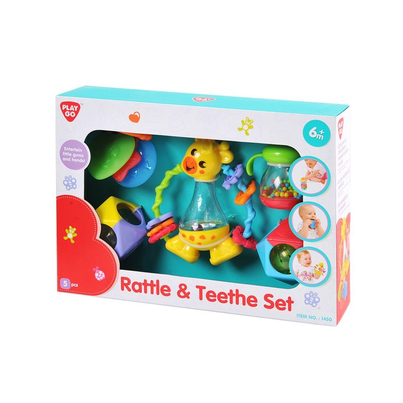 PLAY Rattle & Teethe Set (5 Piece) Pretend Activities Perfect for Your ...