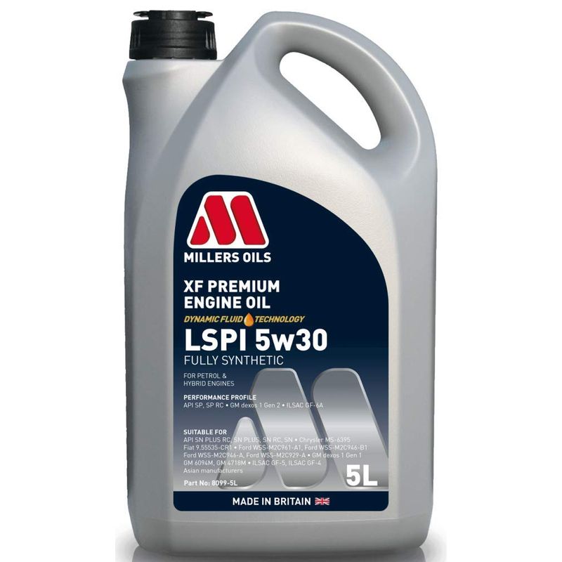 Millers Oils XF Premium LSPI 5W30 SP RC Fully Synthetic Engine Oil, 5 ...