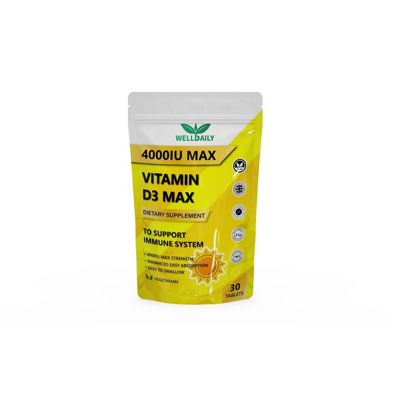 4000IU Max Vitamin D3 | Vegan, Halal & Kosher | Immune, Muscle & Bone ...