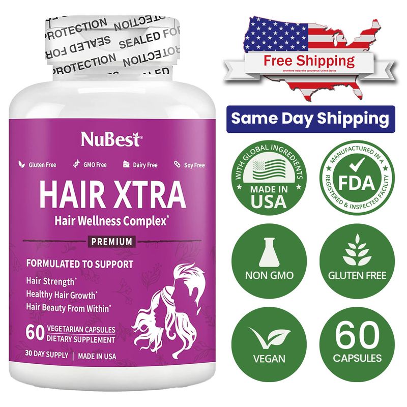 NuBest Hair Xtra – Hair Growth, Thicker & Fuller Hair, Anti-Hair Loss ...