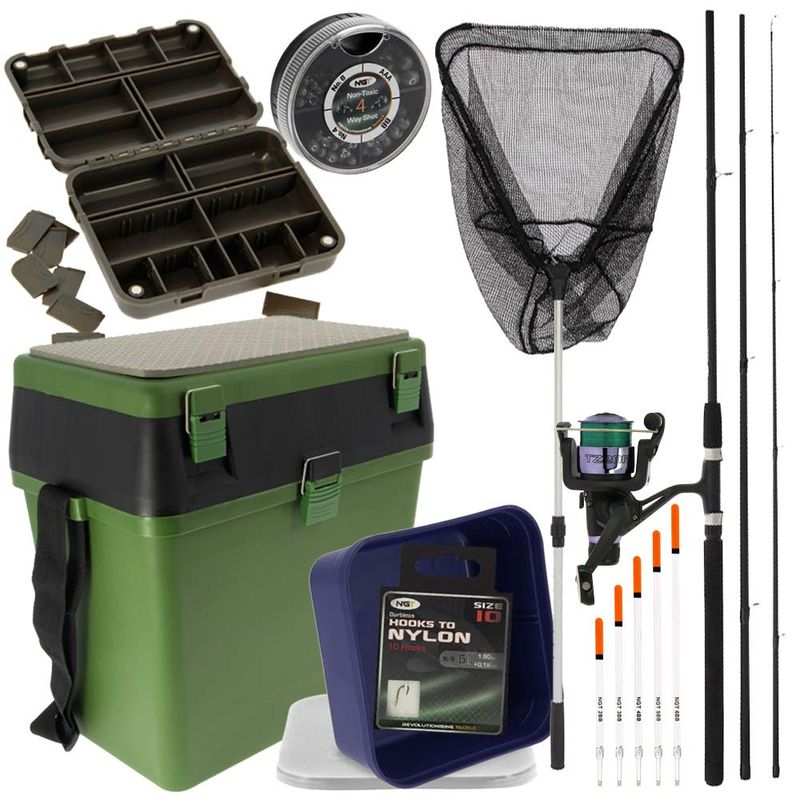 DNA Complete Carp Coarse Match Float Fishing 12ft Rod & 1BB Reel Set ...