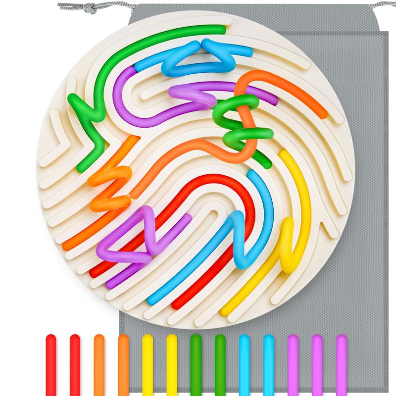 NiToy 13 Silicone Strings Sensory Board Toy for Kids, Sensory Activity ...