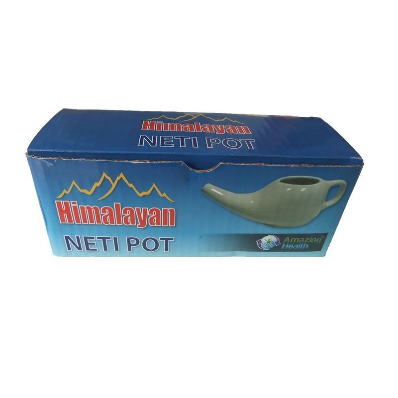 Ceramic Himalayan Neti Pot and Neti Unrefined Sinus Cleansing Nasal ...
