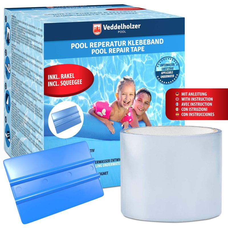 Veddelholzer Pool Repair Kit Waterproof Underwater Tape 10 cm x 150 cm ...