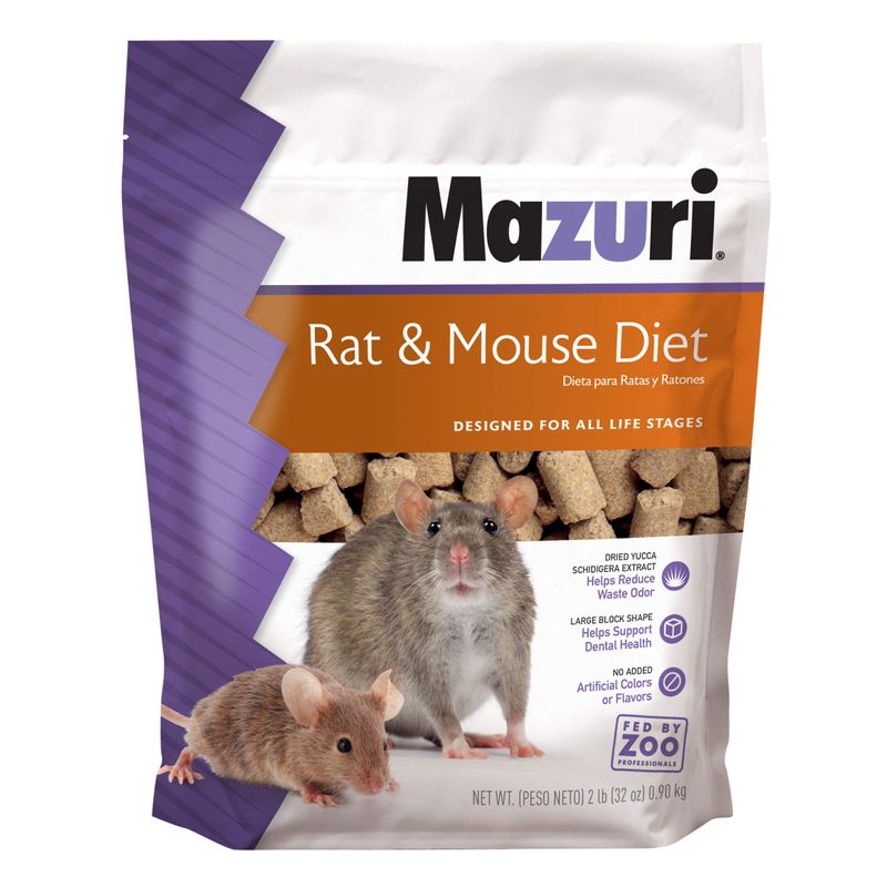 Mazuri | Pet Rat & Mouse Food | Rodent Pellet Blocks| 2 Pound (2 Lb ...