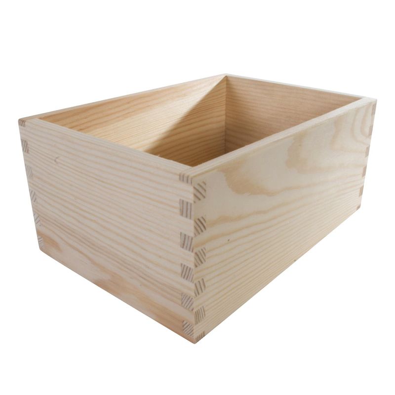 WooDeeDoo Wooden Small Rectangle Open Storage Box | 24.5 x 17 x 11 cm ...