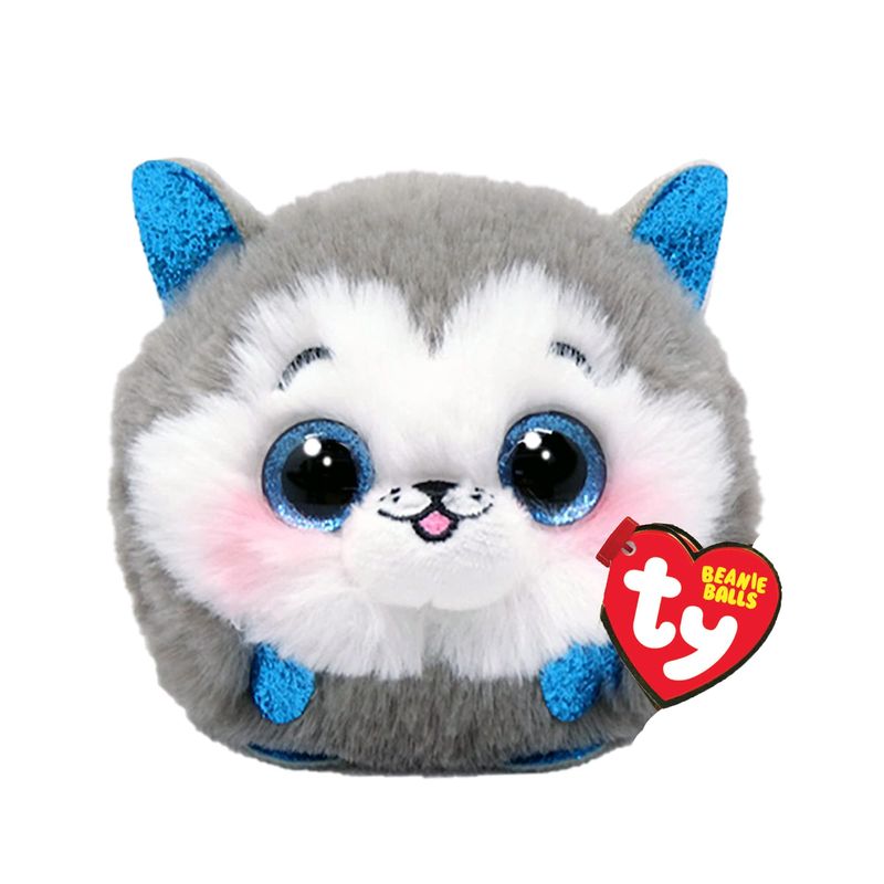 Ty Beanie Balls Slush The Husky with Glitter Blue Eyes, Soft and Round ...