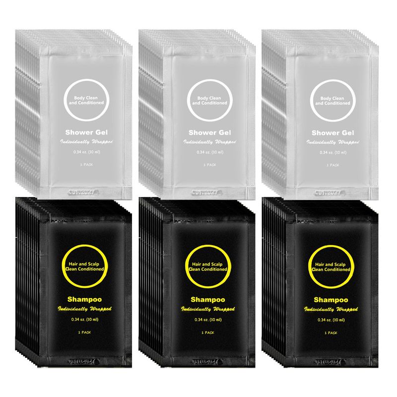 Travel Size Shampoo and Body Wash Bulk, Individually Wrapped Hotel Mini ...