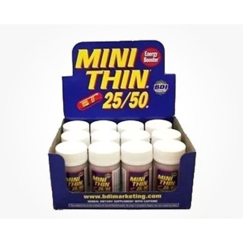 12-30ct BOTTLES MINI THIN 25/50 EF ENERGY BOOSTER ( 360 ) PILLS Full ...