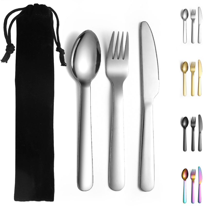 Evanda Camping Cutlery Set Including Knife, Fork, Spoon, Stainless ...