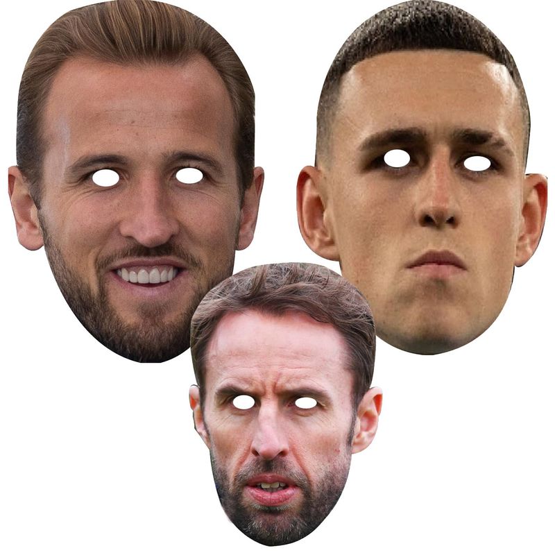 FoxyPrinting Harry Kane Gareth Southgate Phil Foden Face Mask Pack 3A ...