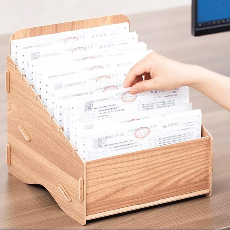 Removable Receipt Storage Box with Dividers Multi-Compartment Notebook ...