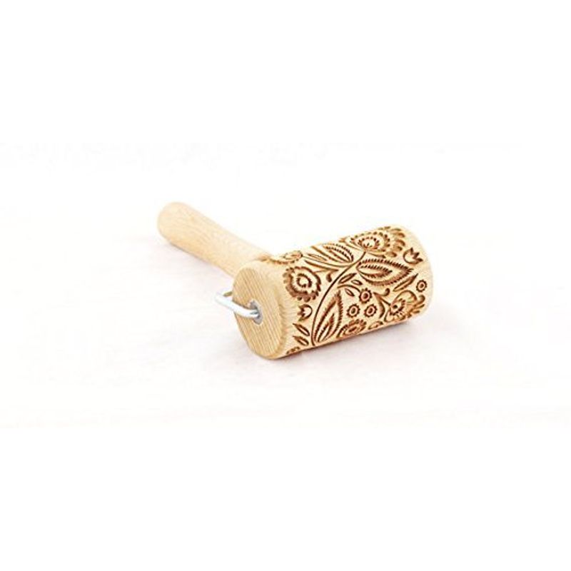 Rolling Pin Embossed With FOLK FLORAL Pattern For Baking Engraved ...