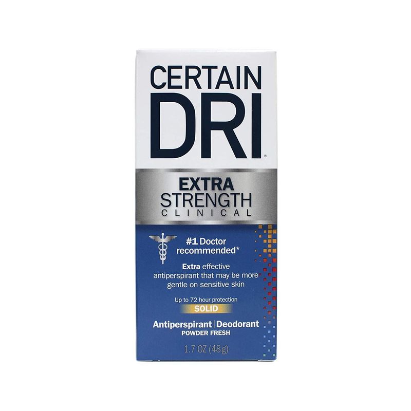 Certain Dri Extra Strength Clinical Solid Antiperspirant 1.7 oz - Pack ...