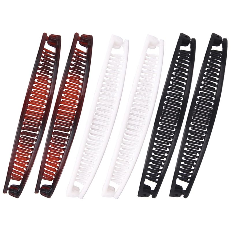 Tabanzhe 6 Pcs Banana Shape Hair Clips, Banana Clip Grip Comb, Fishtail ...