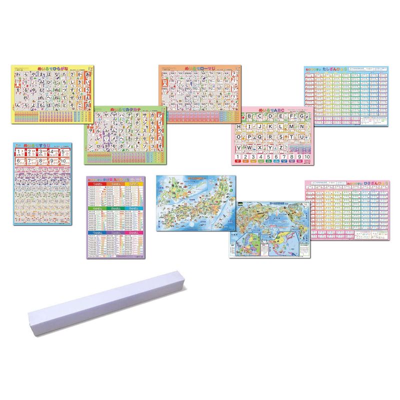 Bath Learning Posters, Set of 10 [Poster Case Shipping] "Hiragana ...
