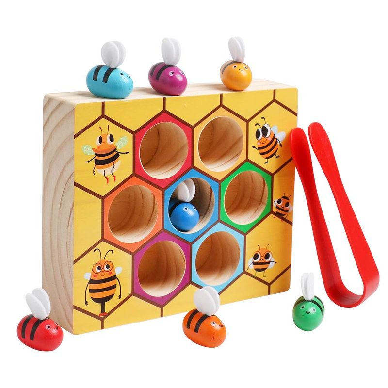 kizh Fine Motor Toys, Clamp Bee to Hive Matching Game Toddler Learning ...