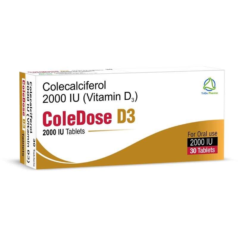 Vitamin D 2000 IU –Equivalent to 50 mcg - ColeDose D3, Premium Vitamin ...