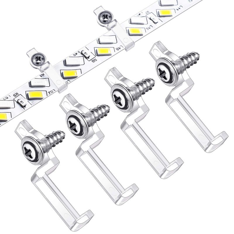 Mudder 200 Pieces LED Strip Light Clips Mounting Bracket Fixing Clip ...