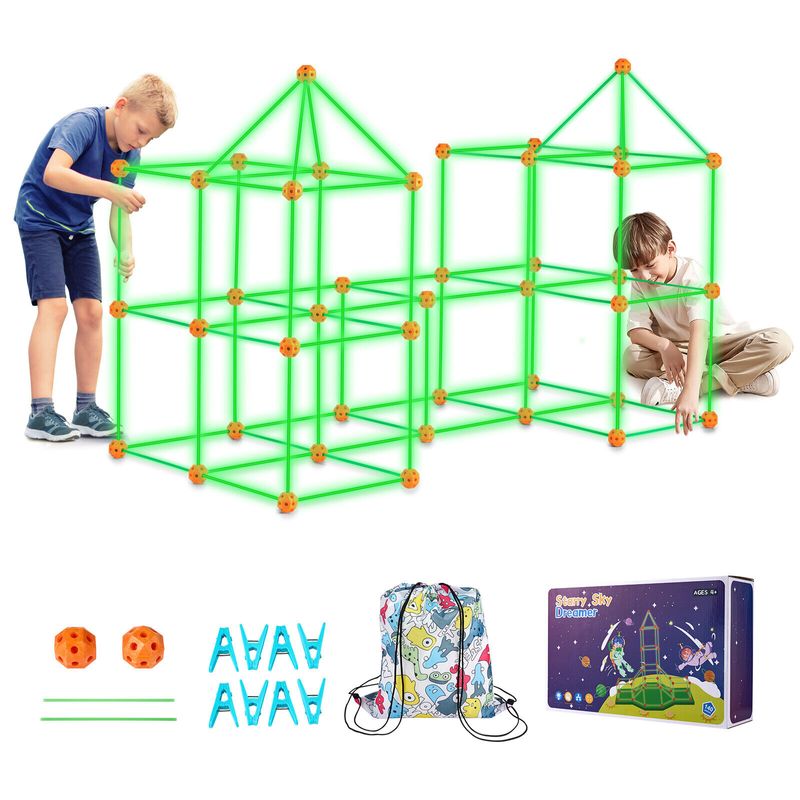 VEVOR Fort Building Kit for Kid Glow in the Dark STEM Construction Toy ...