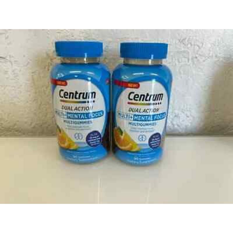 Centrum Dual Action MultiGummies, Multi+ Mental Focus 90 Gummies Each ...
