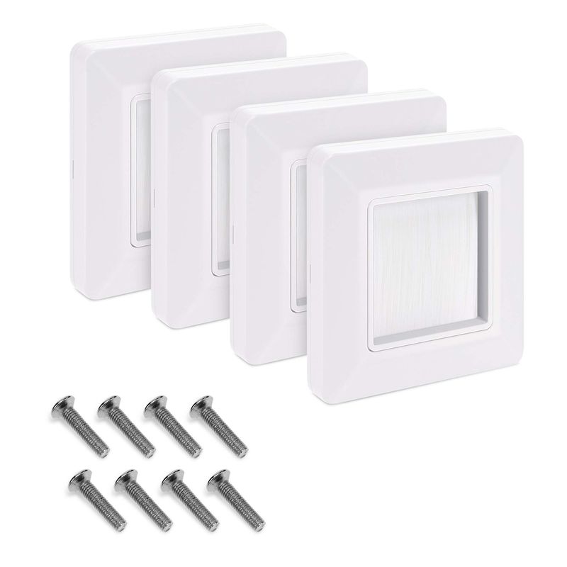 kwmobile Flush Brush Wall Plate - 4X Single Gang Flush Wall Mounted ...
