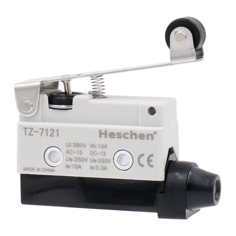 Heschen Horizontal Limit Switch, TZ-7121, Momentary, Long Roller Lever Actuator, AC 380V 10A ...