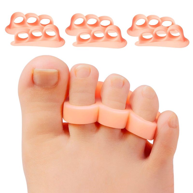 Promifun Gel Toe Separators, 6 Pack of Toe Spacers, Toe Straightener ...