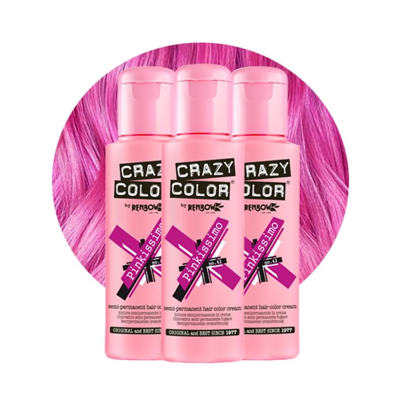 Crazy Color Vibrant Pinkissimo Semi-Permanent Hair Dye Trio. Highly ...