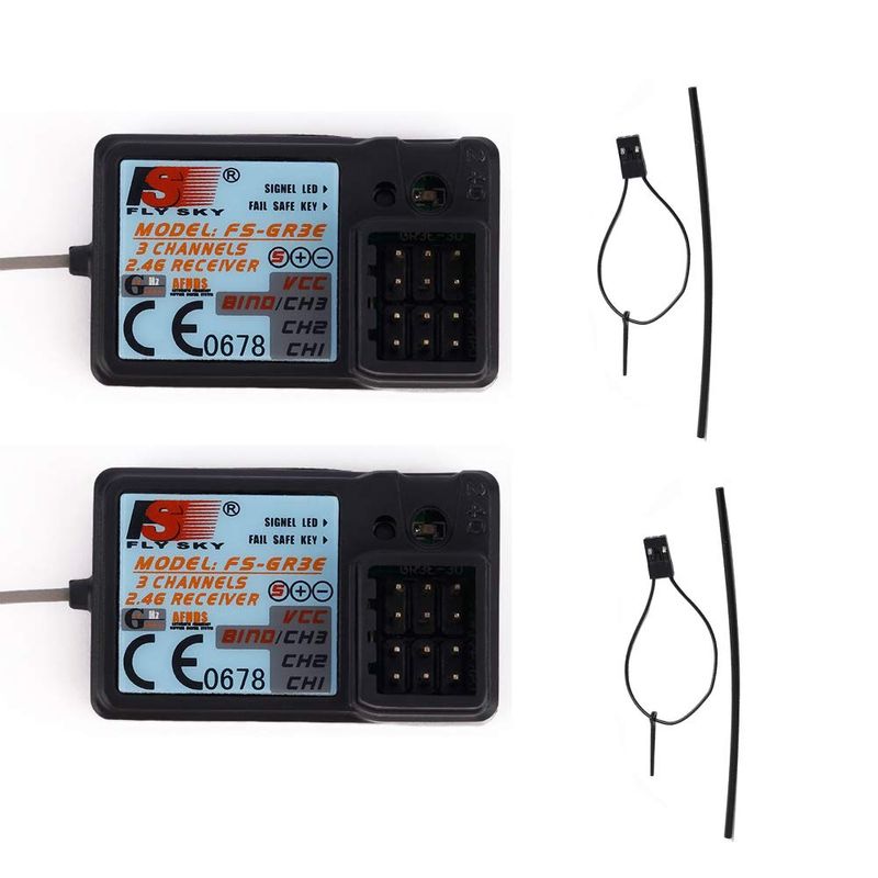 2pcs Flysky FS-GR3E 2.4G Receiver Upgraded Waterproof Flysky 3CH ...