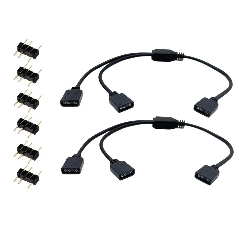 SHAOYAYAZHANG 2-Pack ARGB Extension Cable,5V 3 Pin Addressable Female ...