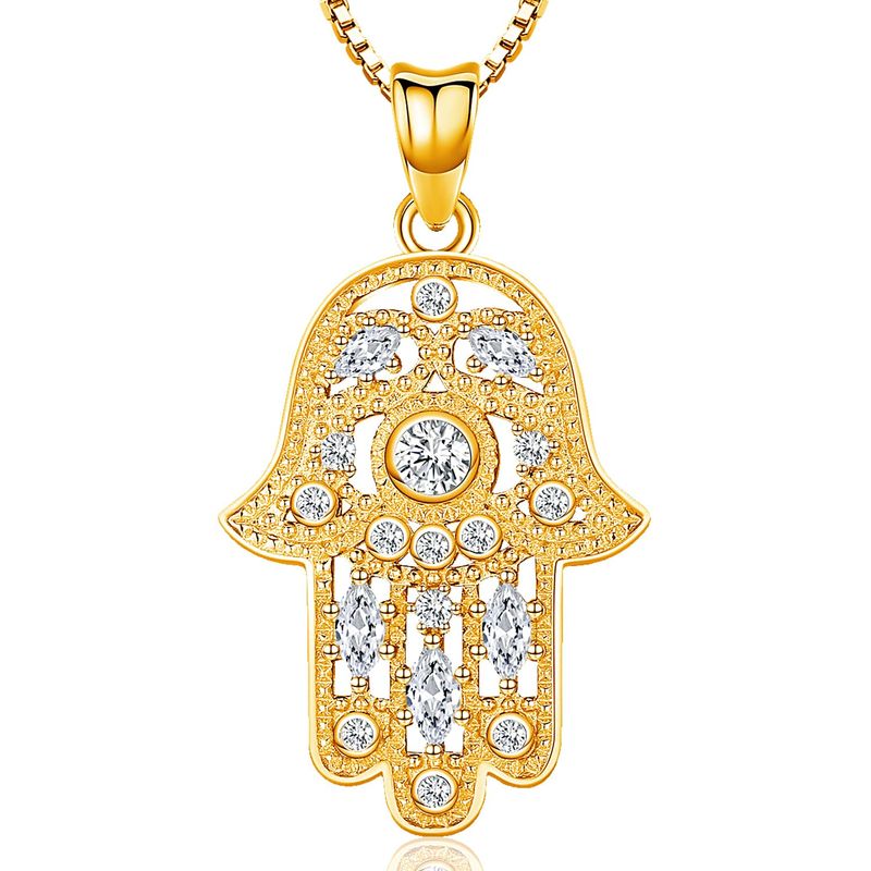 Fatima Hand Kette Gold Hamsa Hand Kette Gold für Damen Hand der Fatima Kette Silber 925 Fatima ...