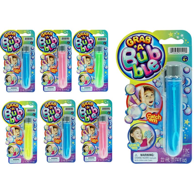 JA-RU Grab a Bubble - Touchable Mini Bubbles Wand Toy (6 Pack Assorted Color) | Small Bubble ...