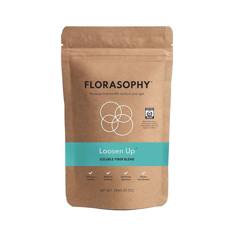 Florasophy Loosen Up Organic Soluble Fiber Supplement for Digestive Gut Health, Constipation ...