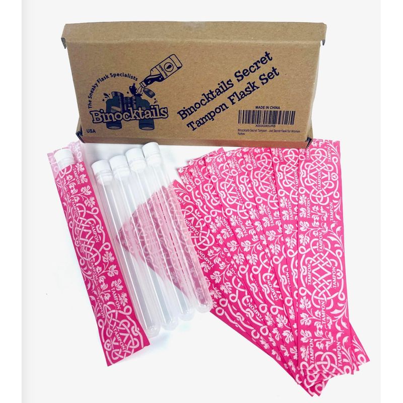 Binocktails Secret Tampon Flask Set, Includes 5 Pcs 1 Oz. Tube Flasks ...