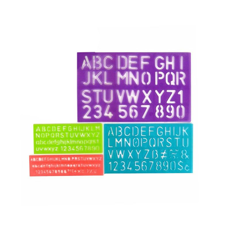 Vsorce4u 4 Lettering Stencil Set 5mm to 30mm Upper Lower Case Alphabet ...