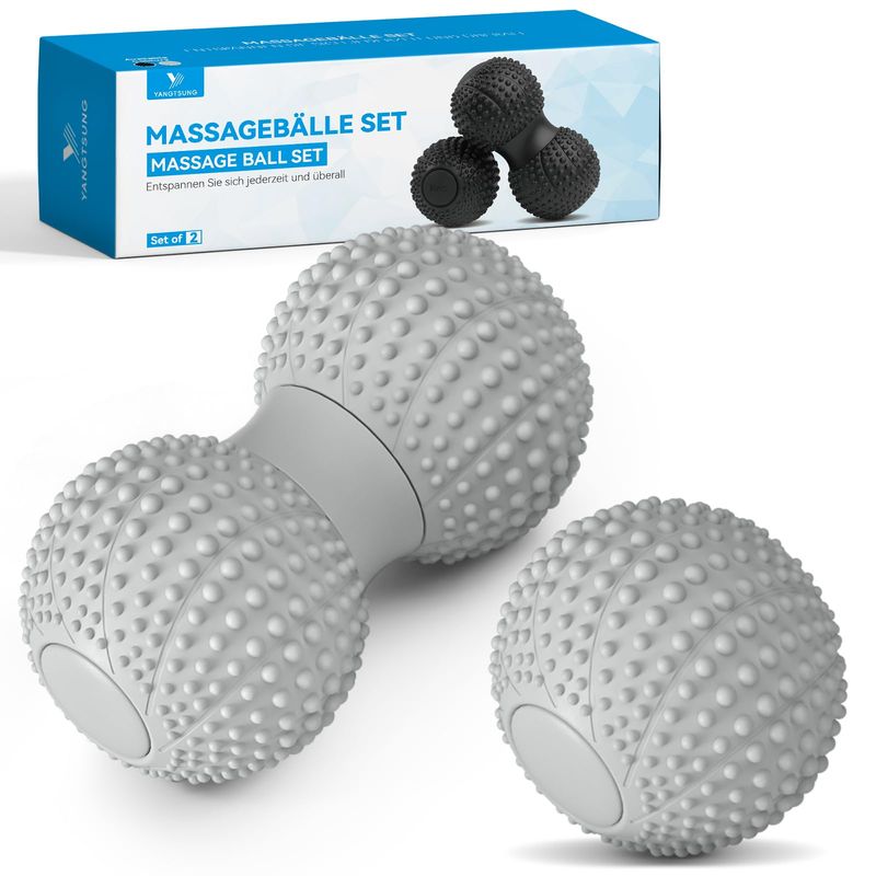 YANGTSUNG Spiky Massage Ball Roller Set - Plantar Fasciitis, Trigger ...