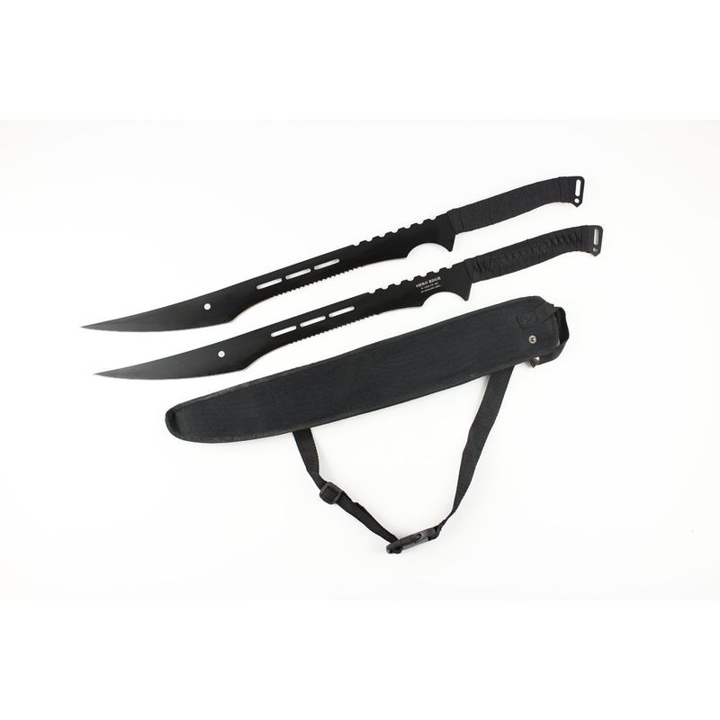 Hero Edge 27" Overall Dual Full Tang Blade Ninja Machete Set Wrapped ...
