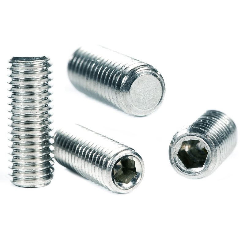 M6 (6mm x 6mm) Grub Screws Flat Point Carbon Steel Set Screw Metric Thread Allen Socket Key ISO ...